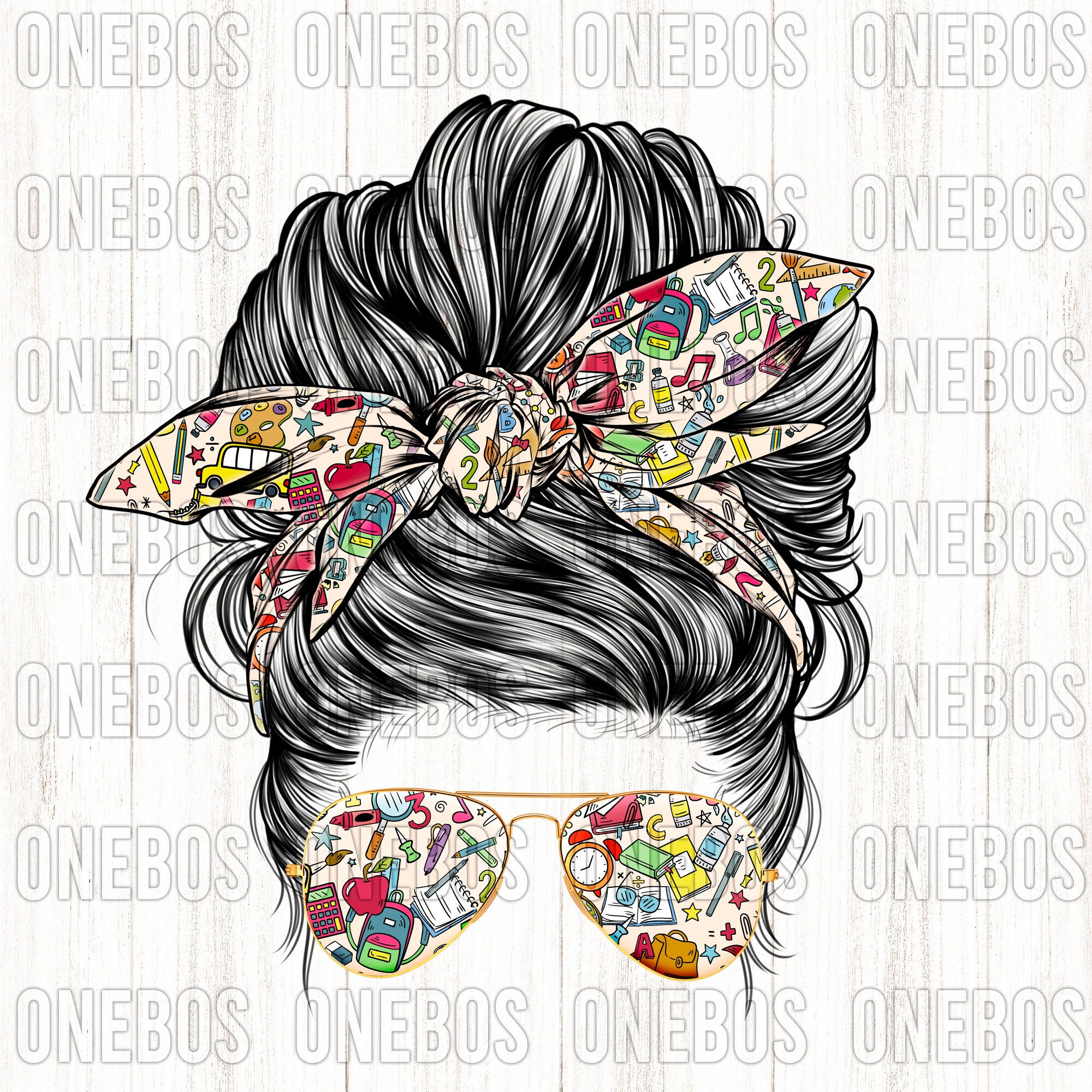 Teacher Messy Bun Clipart CL55IP-A111 - Wow My Class