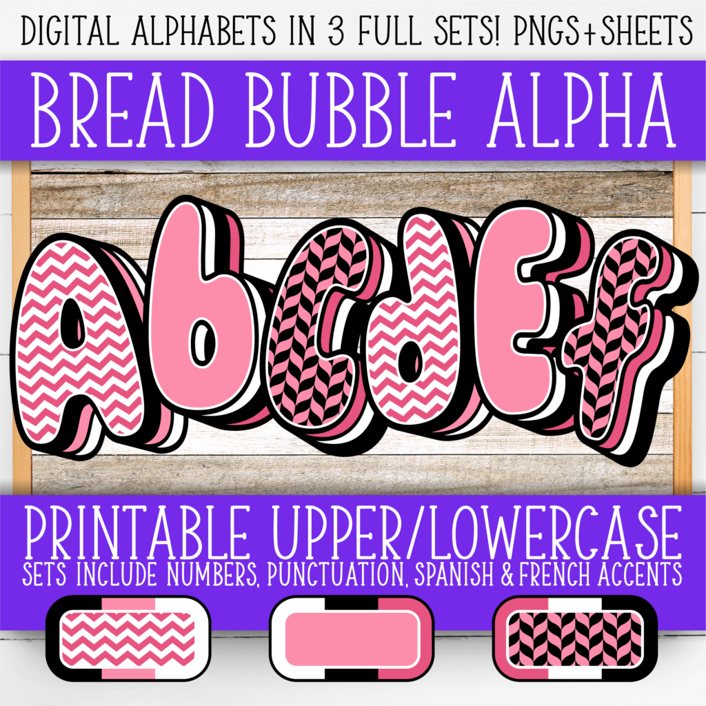 Alphabet Number Set For Boards - Bread Bubble AL55BOBB-A271
